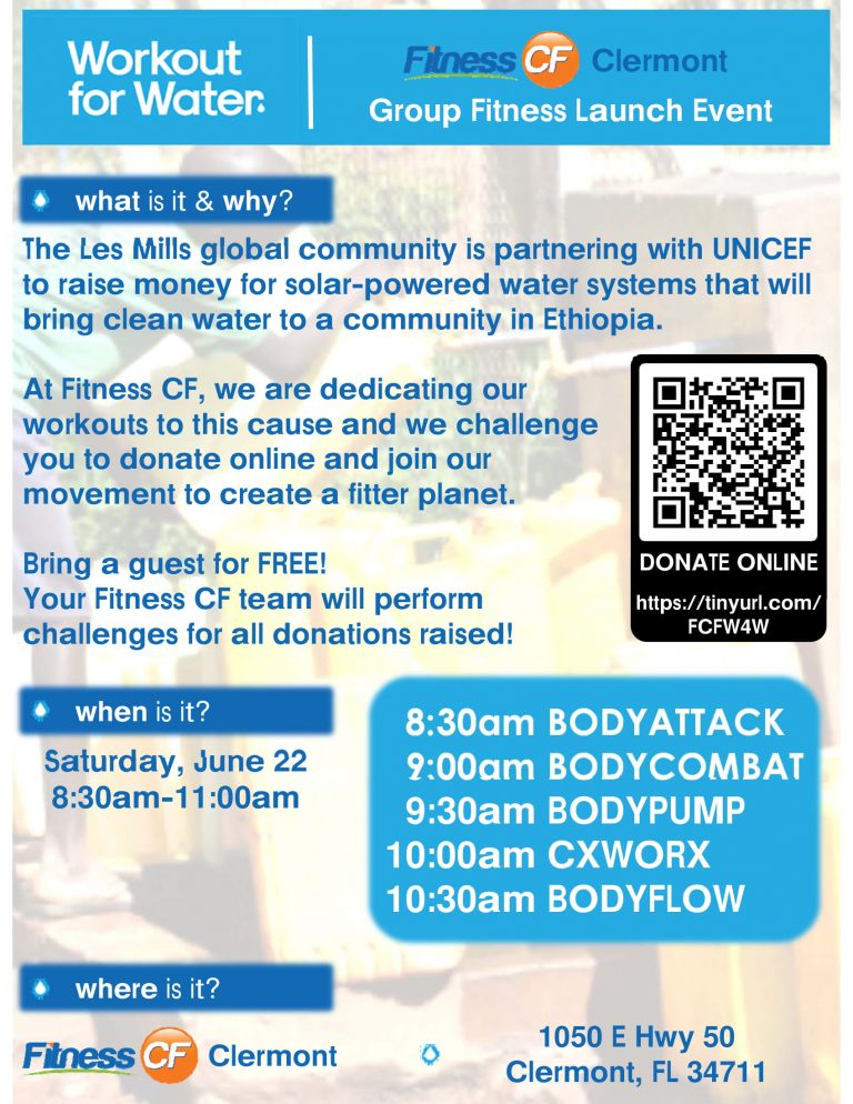 Workout For Water Group Fitness Launch Event! - Fitness CF North ...